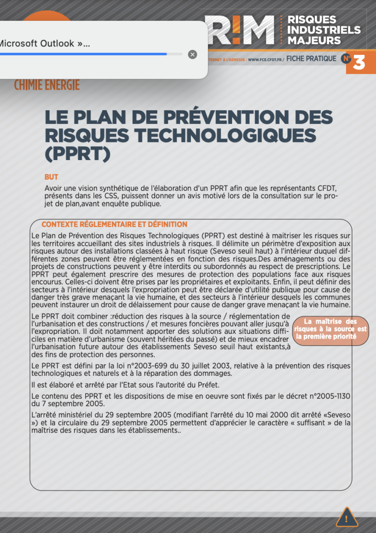 Le Plan de Prévention des Risques Technologiques (PPRT) - Fédération ...