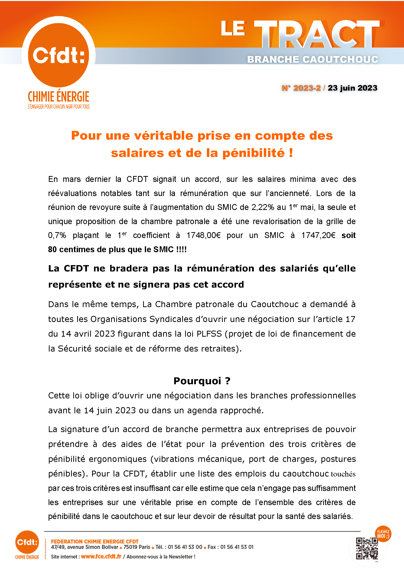 CAOUTCHOUC Pour une véritable prise en compte des salaires et de la pénibilité ! - Fédération ...